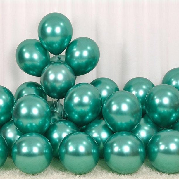 12" Royal Metallic Green Balloons for Graduation, Retirement Party ...
