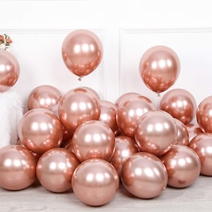 12" Royal Metallic Rose Gold Balloons for Graduation, Retirement Party ...