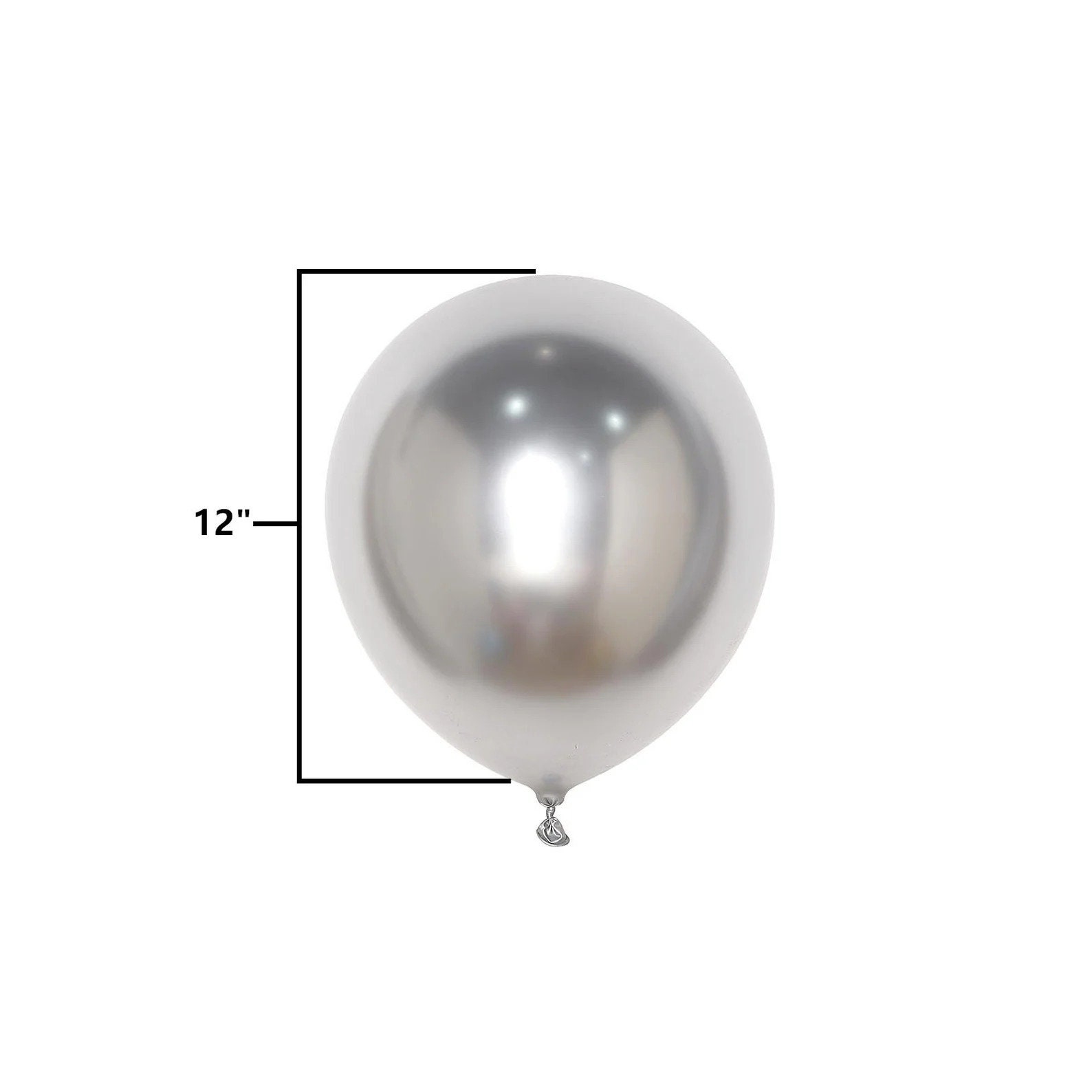 12 Royal Metallic Silver Chrome Balloons for Graduation, Retirement ...