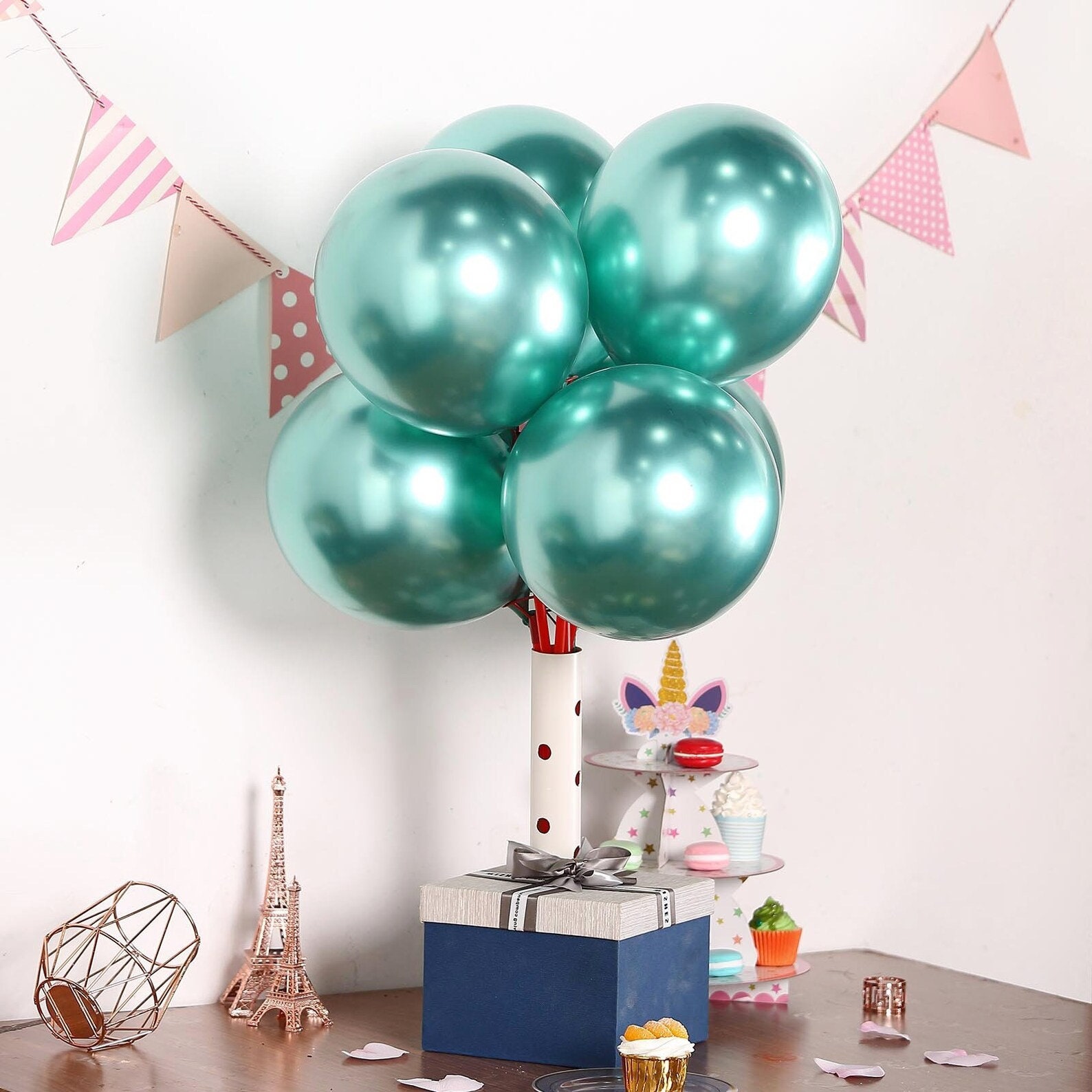 12" Royal Metallic Green Balloons for Graduation, Retirement Party ...