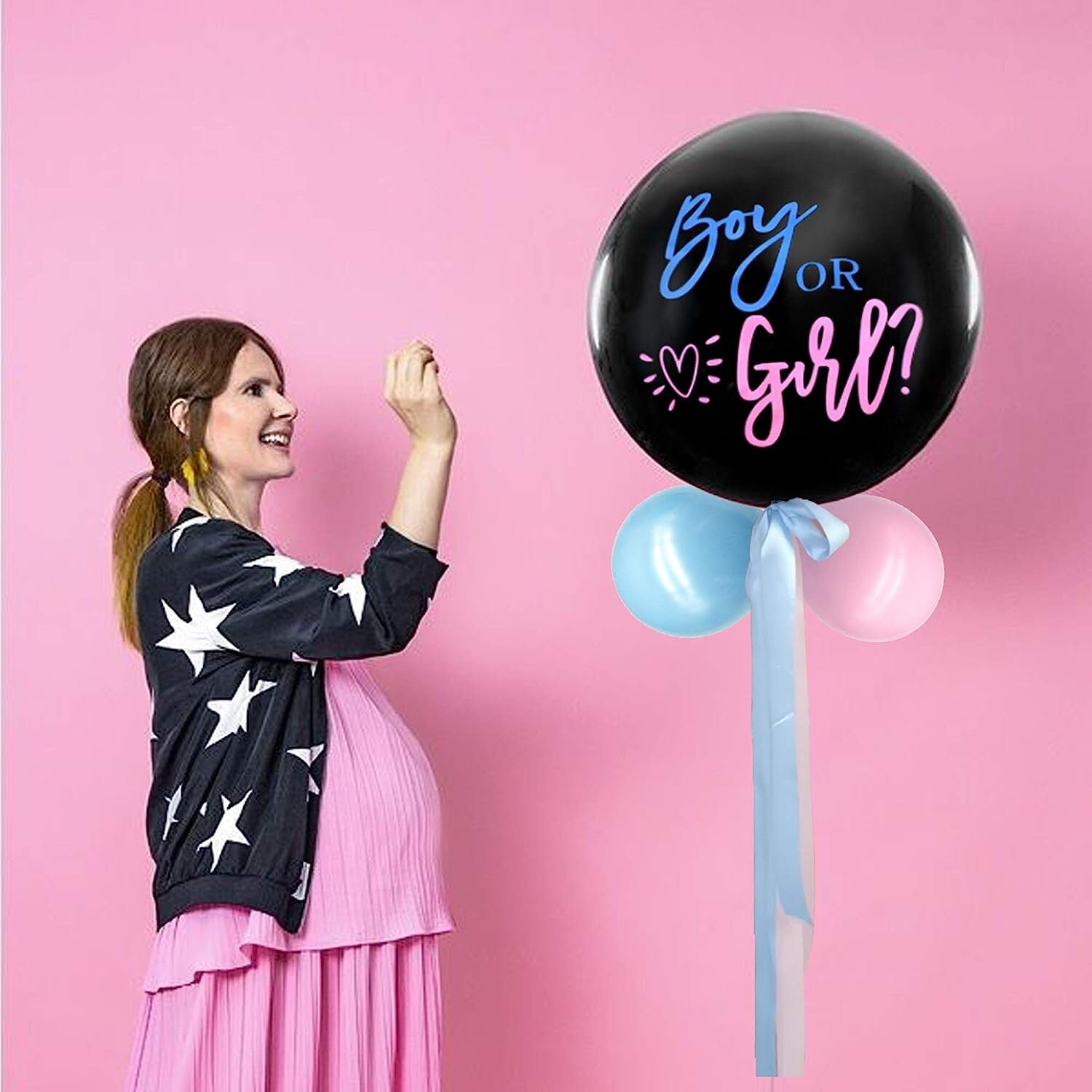 36 Gender Reveal Confetti Balloon With Pink and Blue - Etsy