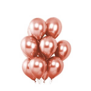 12" Royal Metallic Rose Gold Balloons for Graduation, Retirement Party ...