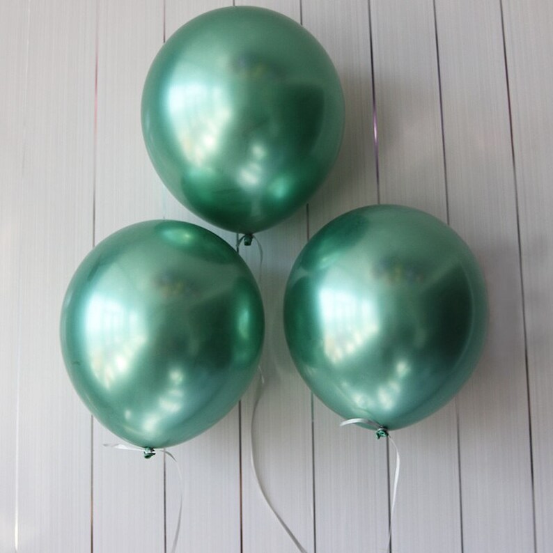12" Royal Metallic Green Balloons for Graduation, Retirement Party ...