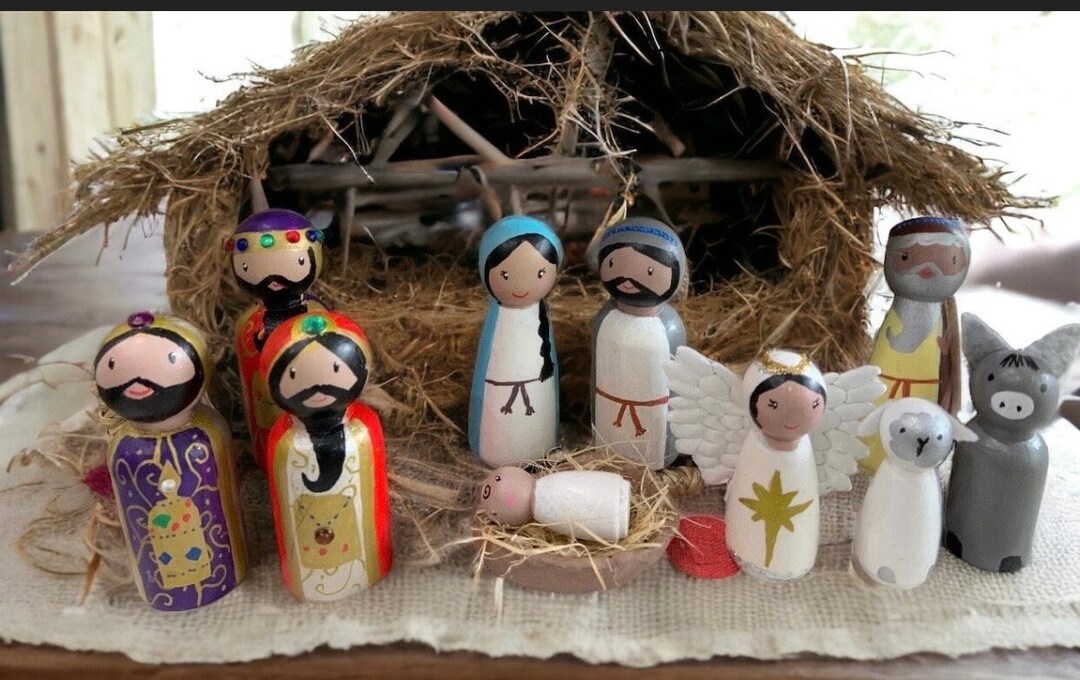Wooden Pegdoll Nativity Set. Multicultural Nativity. Diverse Nativity ...