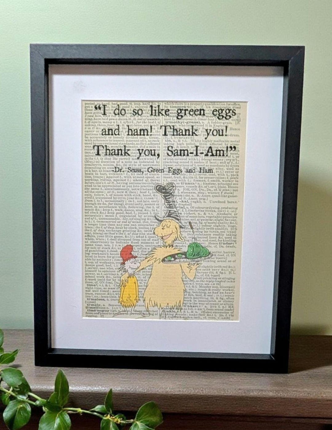 Dr. Seuss Art Print: Green Eggs and Ham, Vintage Dictionary Print - Etsy