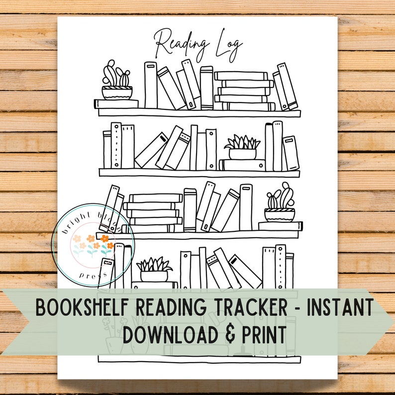 Printable Bookshelf Reading Tracker Page to Visually Track the Books ...