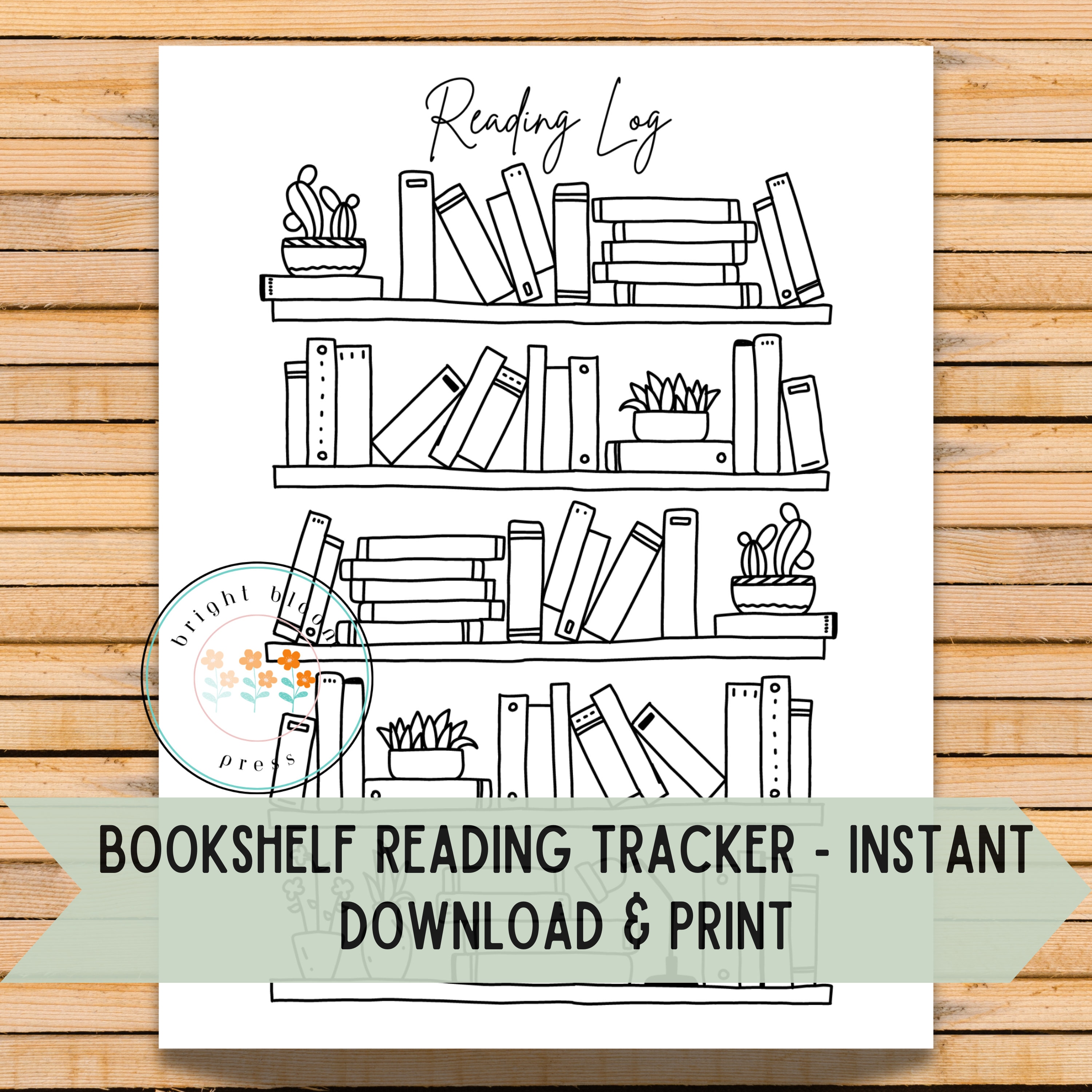 Printable Bookshelf Reading Tracker Page to Visually Track the Books ...