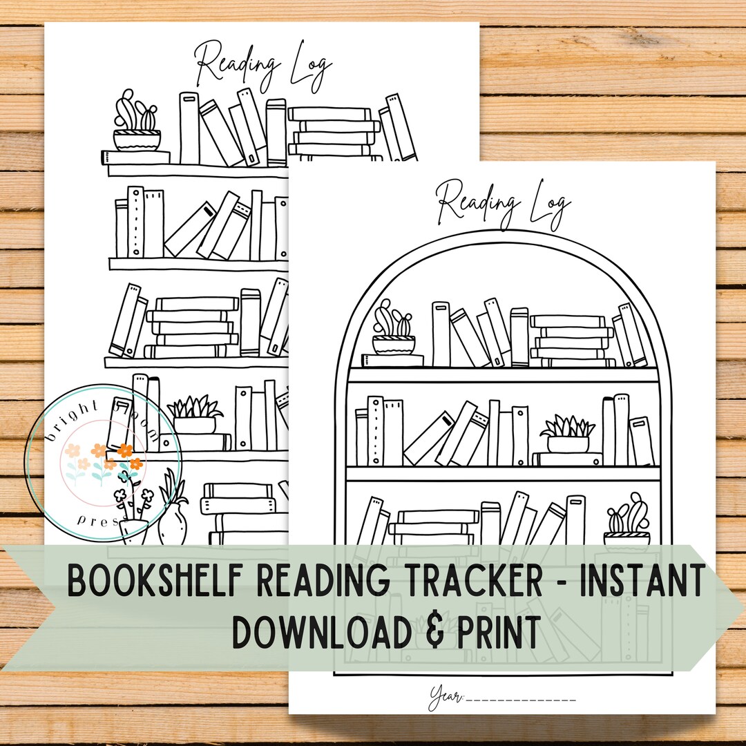 Bookshelf Reading Tracker for Book List, Reading Log Tracker to Color ...