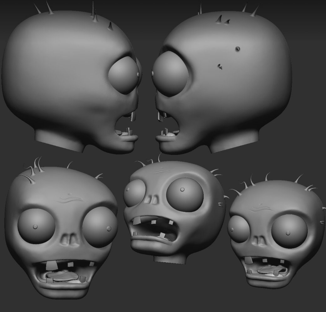 Funny Zombie Mask 3D STL File Plants Vs Zombies Inspired Mask Digital ...