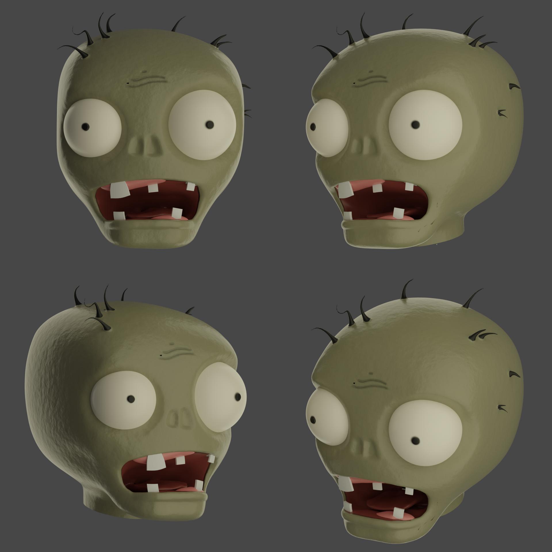 Funny Zombie Mask 3D STL File Plants Vs Zombies Inspired Mask Digital ...