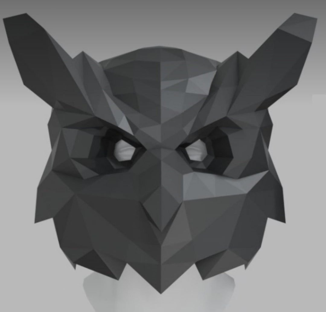 Polygonal Owl Mask 3D STL File Owl Inspired Mask Digital File - Etsy Canada