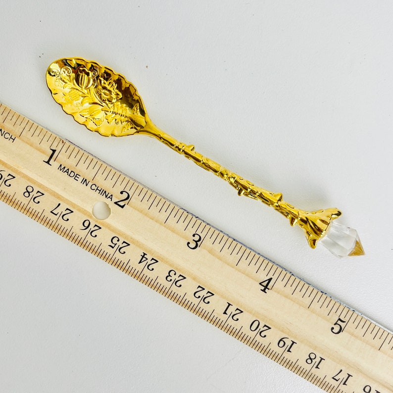 Gold Mystical Tea Ritual Spoon Clear Quartz Boxed With Guided Tea ...