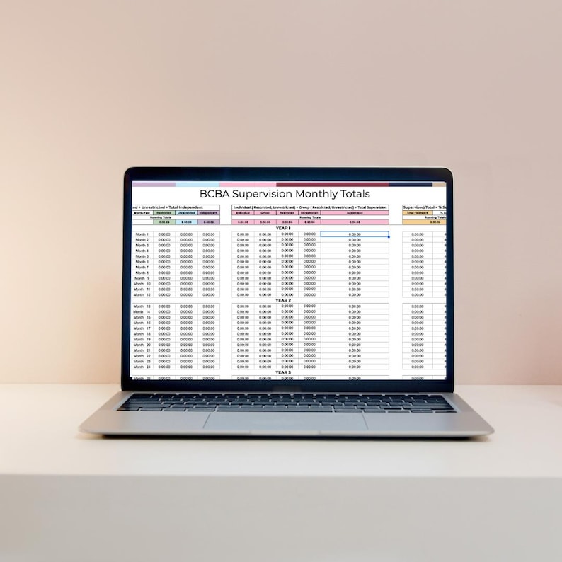 BCBA Supervision Hours Tracker With Test Content Outline 6th Ed ...