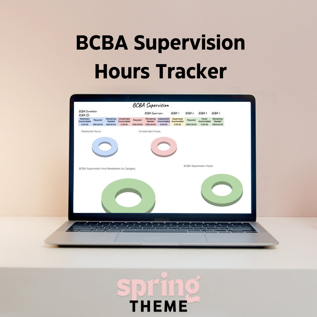 BCBA Supervision Hours Tracker SPRING THEME - Etsy