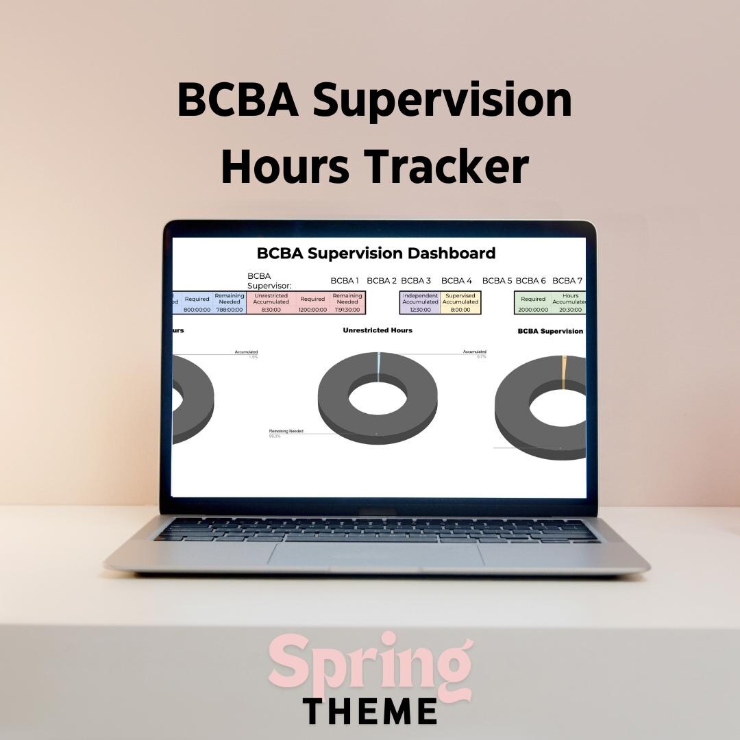 BCBA Supervision Hours Tracker SPRING THEME - Etsy