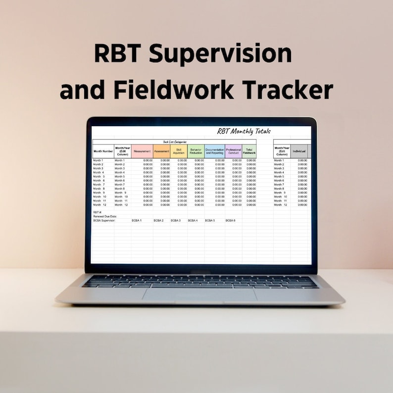 RBT Supervision and Fieldwork Tracker - Etsy