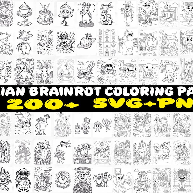 Steal a Brainrot Colouring Pages - Etsy