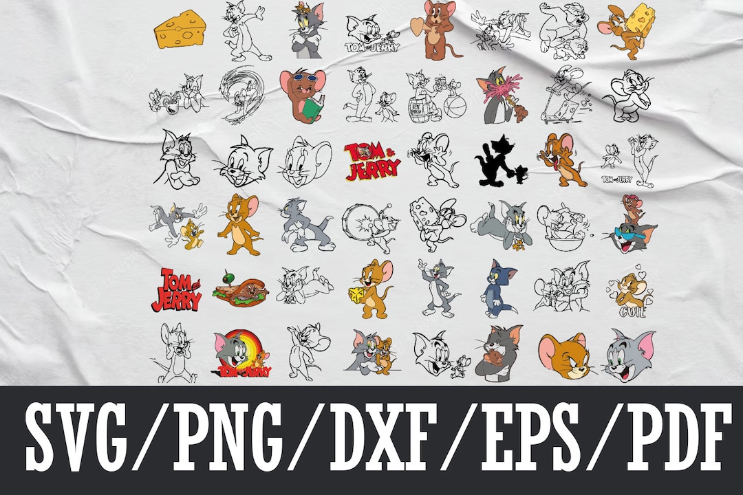 Tom and Jerry PNG Bundle PNG Pack Tom and Jerry Sticker Instant ...