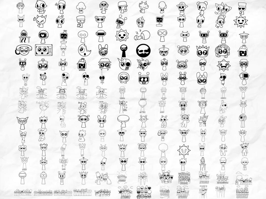 168 Incredibox Sprunki Svg Bundle Sprunki Beat s Gaming Clipart Layered ...