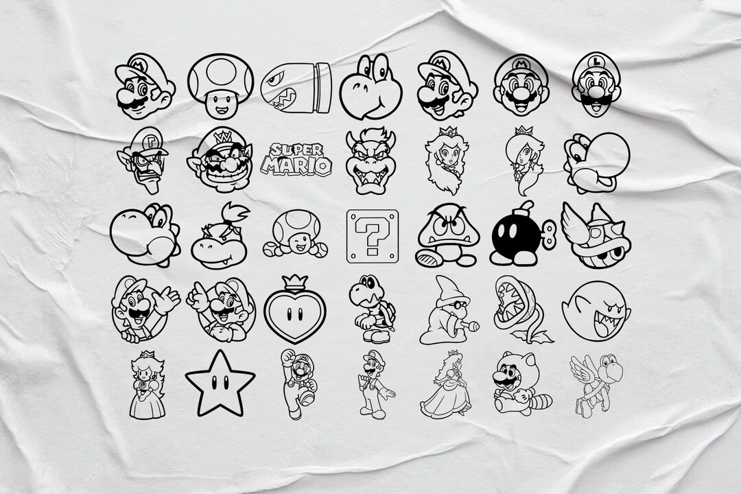 Super Mario SVG Bundle for Cricut and Sublimation, Mario Family Layered ...