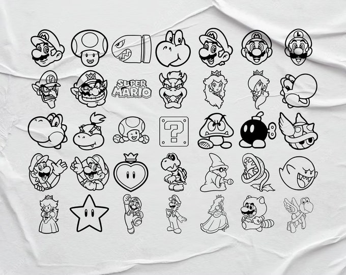Super Mario SVG for Cricut and Sublimation, Mario Family Svg Files ...