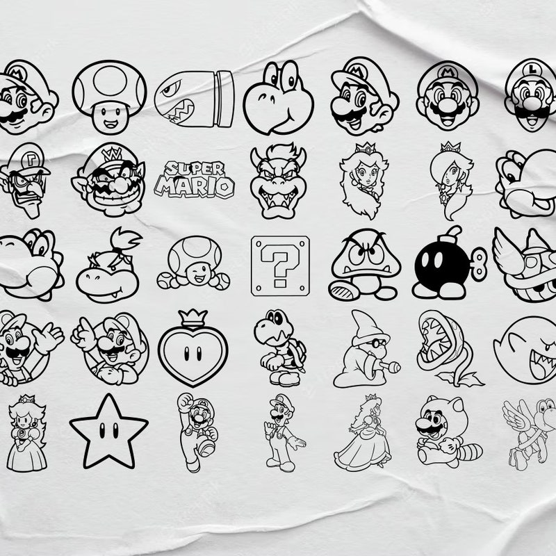 Mario Svg - Etsy