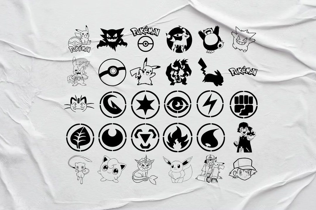 Pokemon Svg Bundle, 30 Files Pokemon Svg, Pikachu Svg, Pokemon Clipart ...