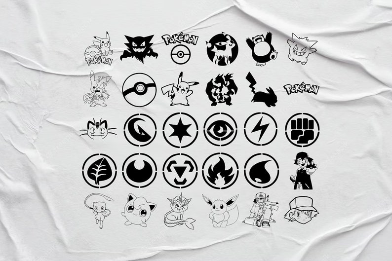 Pokemon svg Bundle, 30 Files Pokemon svg, Pikachu svg, Pokemon Clipart ...