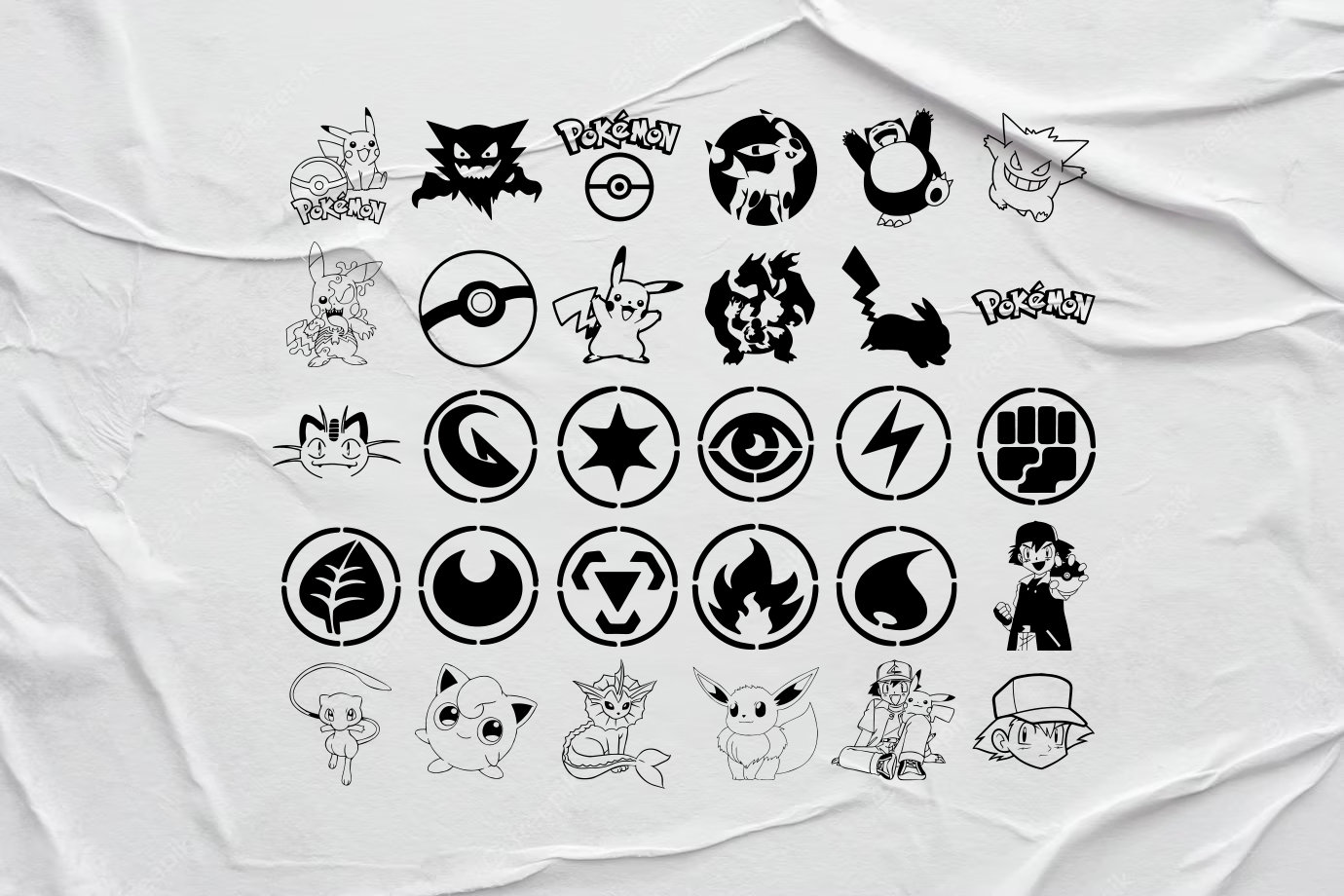 Pokemon Svg Bundle, 30 Files Pokemon Svg, Pikachu Svg, Pokemon Clipart ...