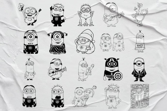 Minion Silhouette Minions SVG PNG Characters Bundle Clipart Silhouette