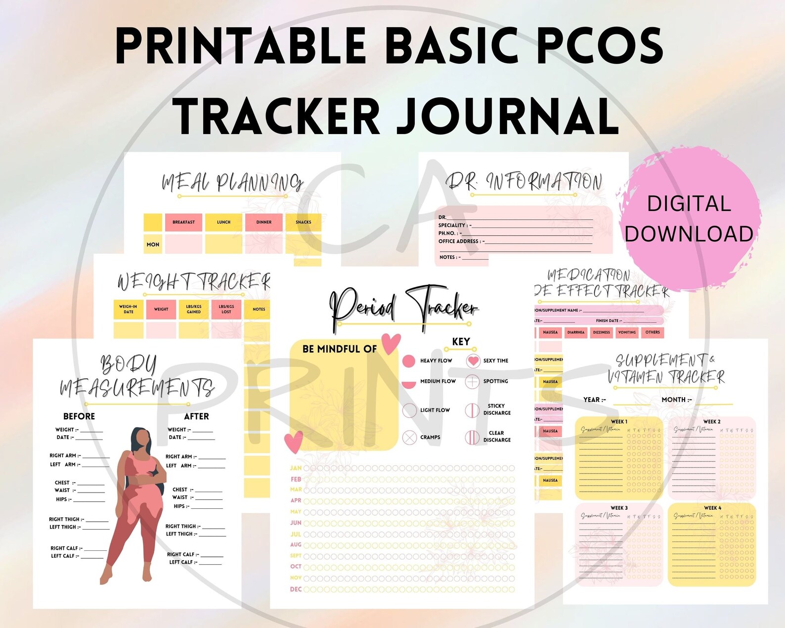 Printable Basic PCOS Tracker Sheets/period Tracker/ Medication - Etsy