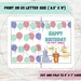 Cute Animal Printable Birthday Card, Happy Birthday Printable, Digital ...