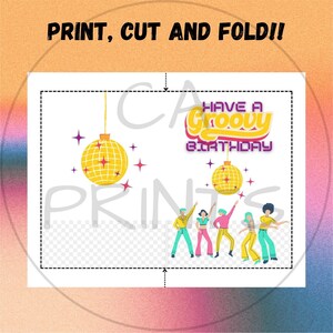 Printable Retro Birthday Card, Groovy 90's Birthday Card, Retro Neon ...