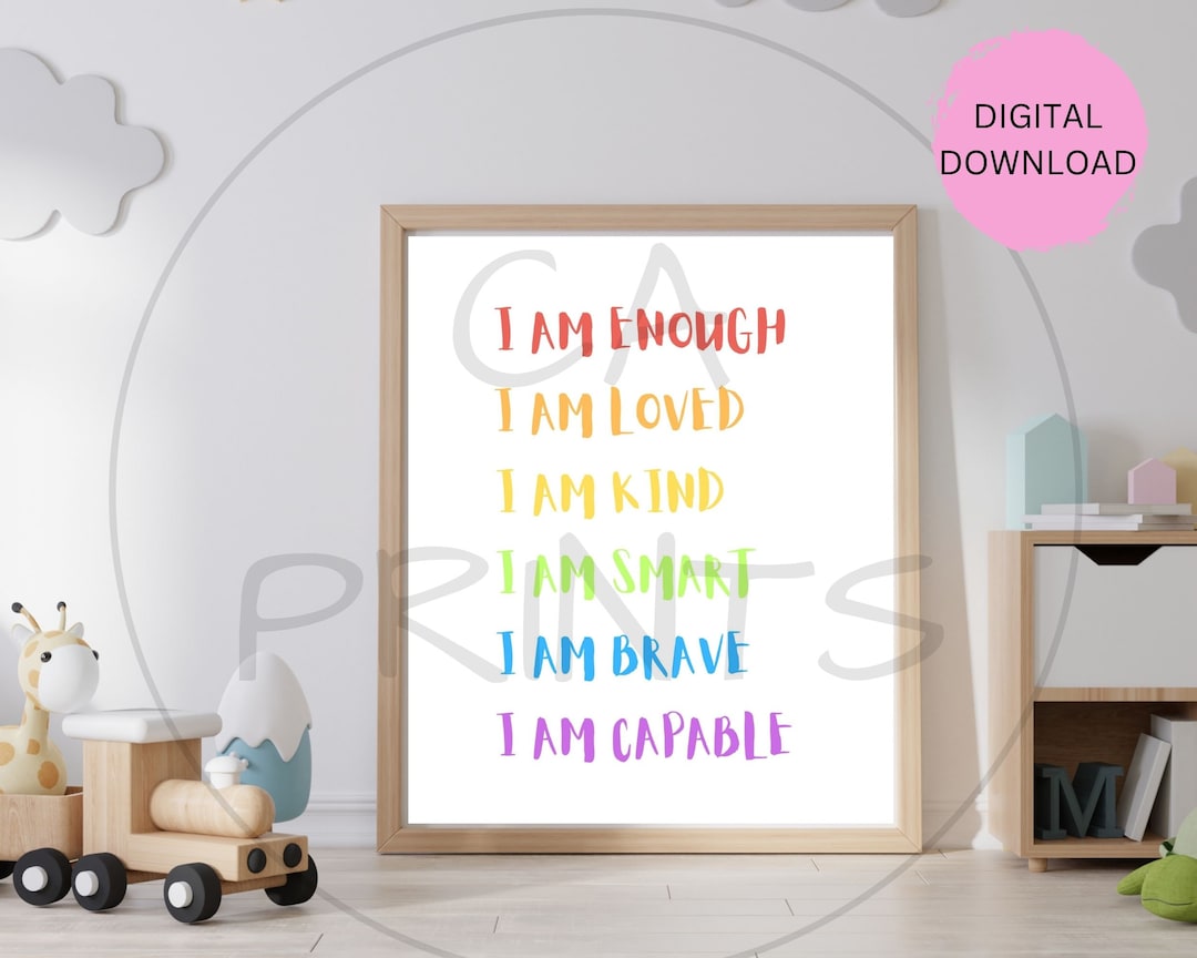 6 Inspirational Positive Motivational Printable for Kids, Affirmation ...