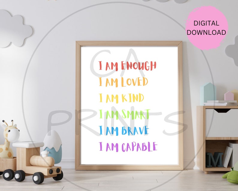 6 Inspirational Positive Motivational Printable for Kids, Affirmation ...
