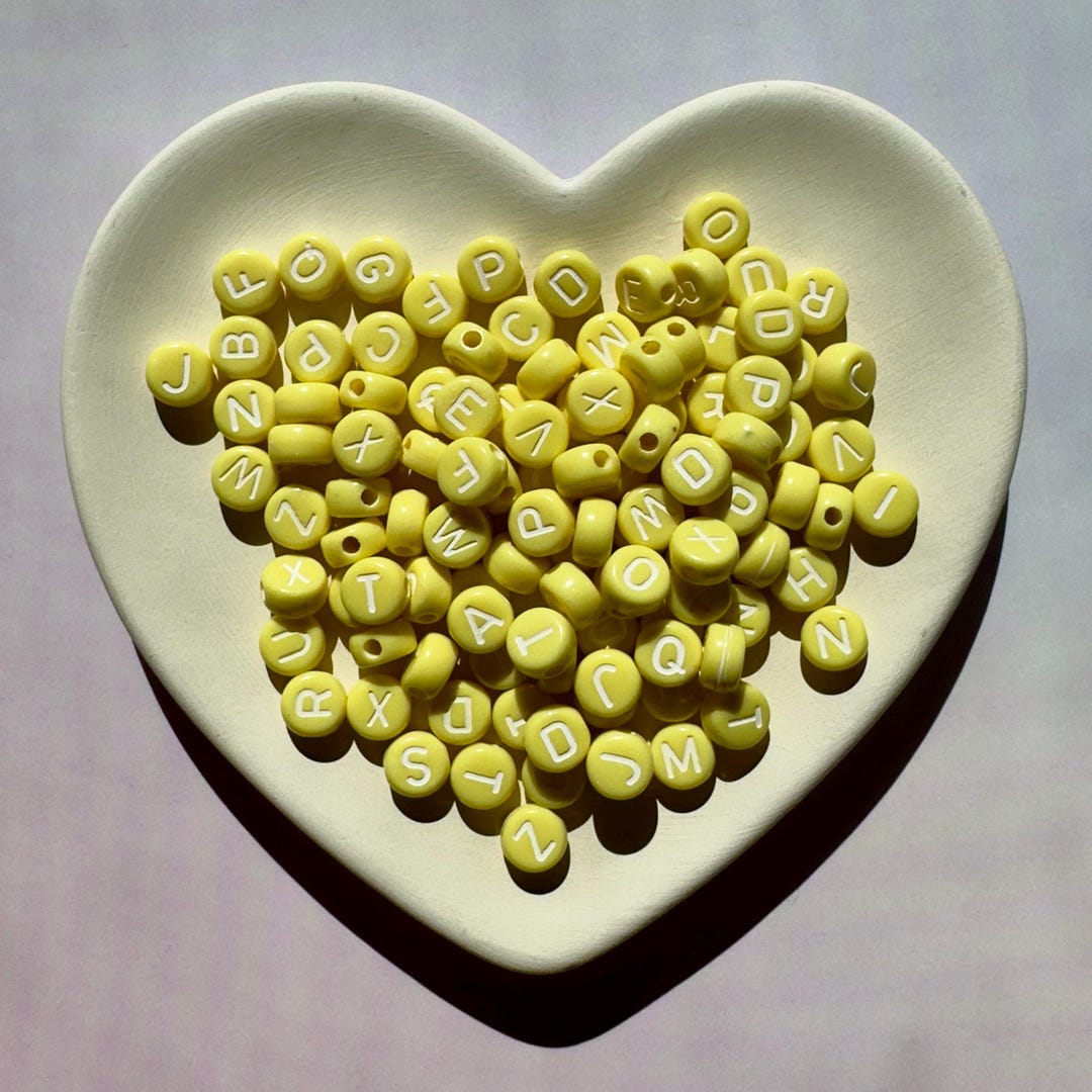 Butter Yellow Alphabet Beads 7x4mm: DIY Jewelry, Kidcore Crafts - Etsy