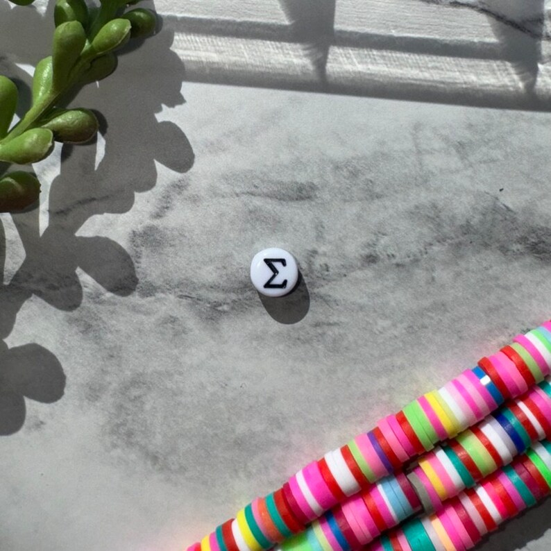 Sigma Σ Greek Letter Alphabet Beads for Sigma Sigma Sigma, Kappa Sigma ...