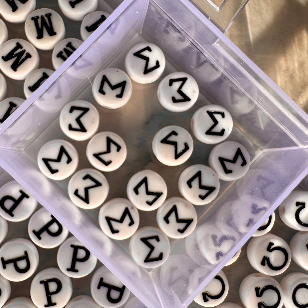 Sigma Σ Greek Letter Alphabet Beads for Sigma Sigma Sigma, Kappa Sigma ...