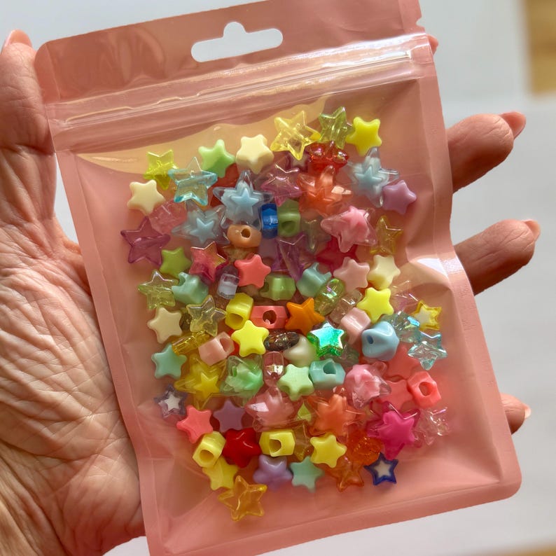 Kawaii Color-themed Bead Bag, Kandi Kidcore Beads (200pcs) - Etsy