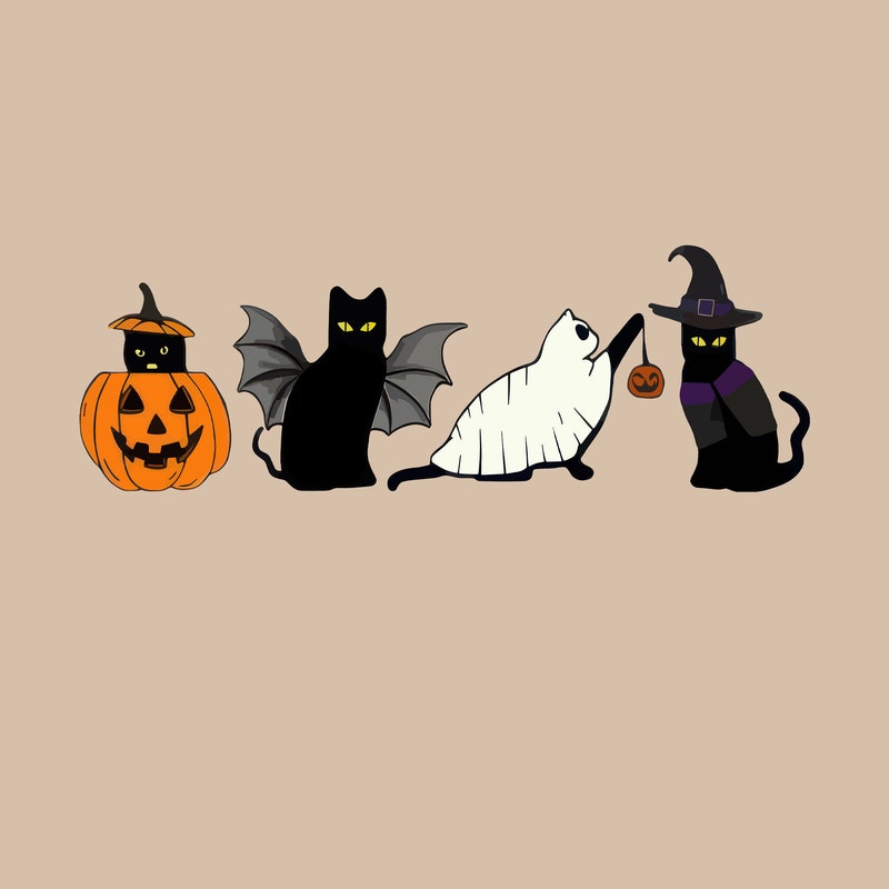 Halloween Cat Svg - Etsy