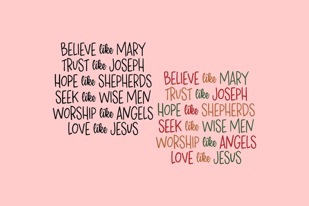 Believe Like Mary Trust Like Joseph SVG PNG File, Christian Manger ...