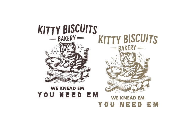 Kitty Biscuits We Knead Em You Need Em SVG PNG Files, Cat Biscuit Maker ...