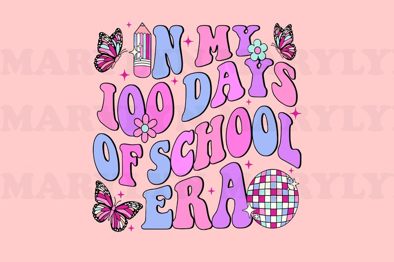 In My 100 Days of School Era SVG PNG Files, 100 Days Brighter Png ...