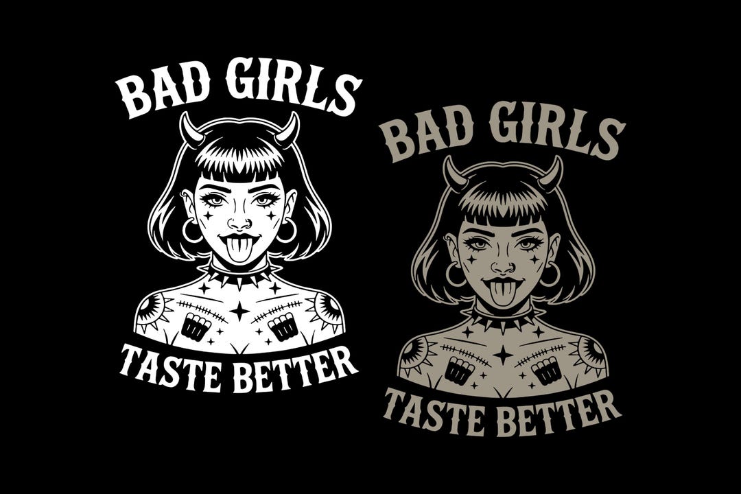 Bad Girls Taste Better SVG PNG, Tattoos Devil Girl Graphic Png, Anime ...