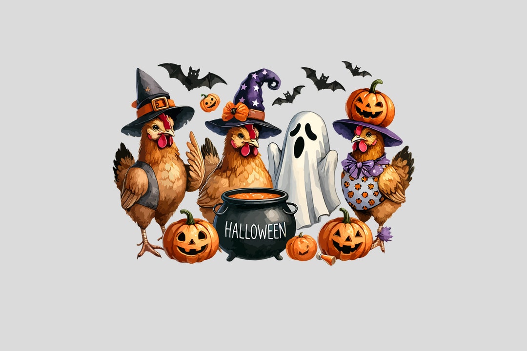 Chicken Witch Funny Halloween SVG PNG Files, Chicken Thanksgiving Png ...