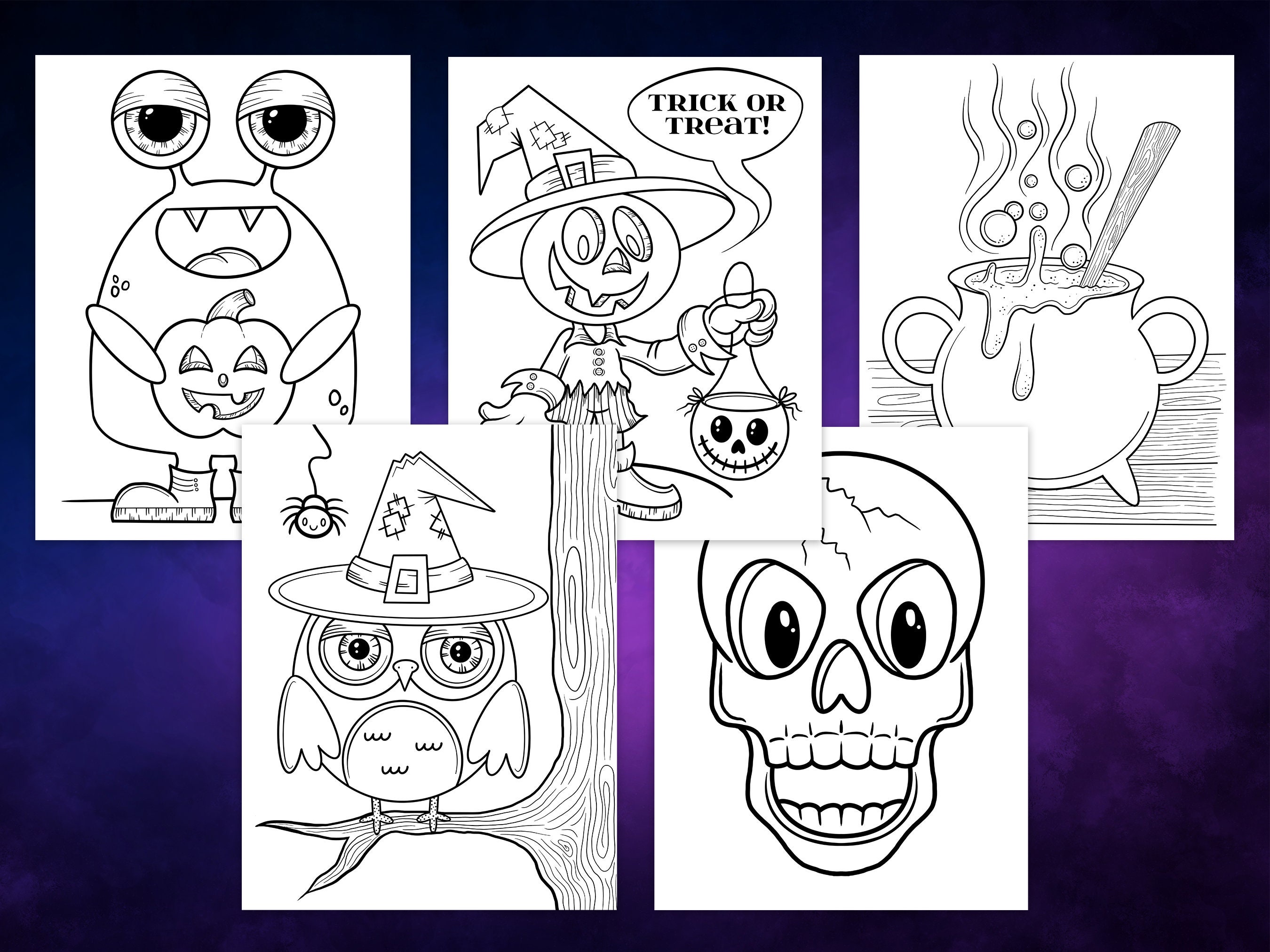 25 Printable Halloween Coloring Pages Halloween Digital - Etsy