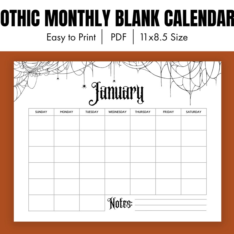 Gothic Themed Calendars - Etsy UK