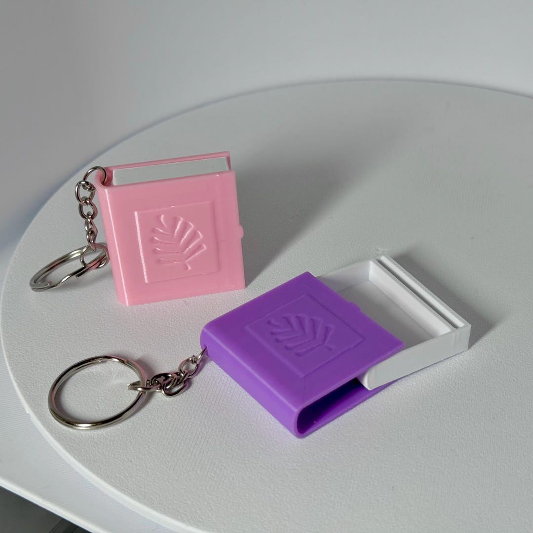 Book-shaped Keychain With Secret Pill Drawer | Slide Open Pill Box ...