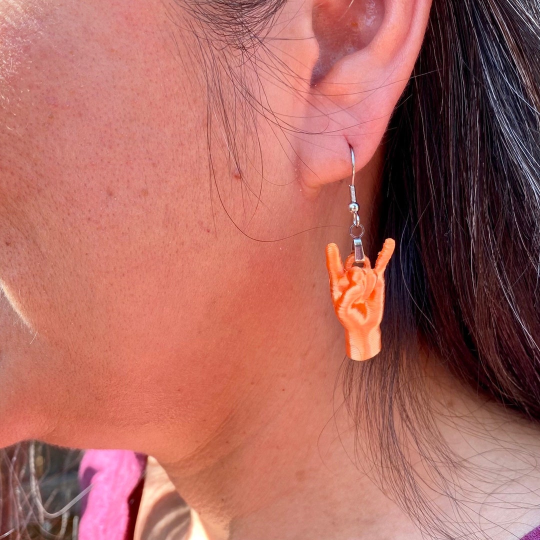 Sign of the Horns Earrings Metal Horns Earring Rock on Corna Cornudo ...