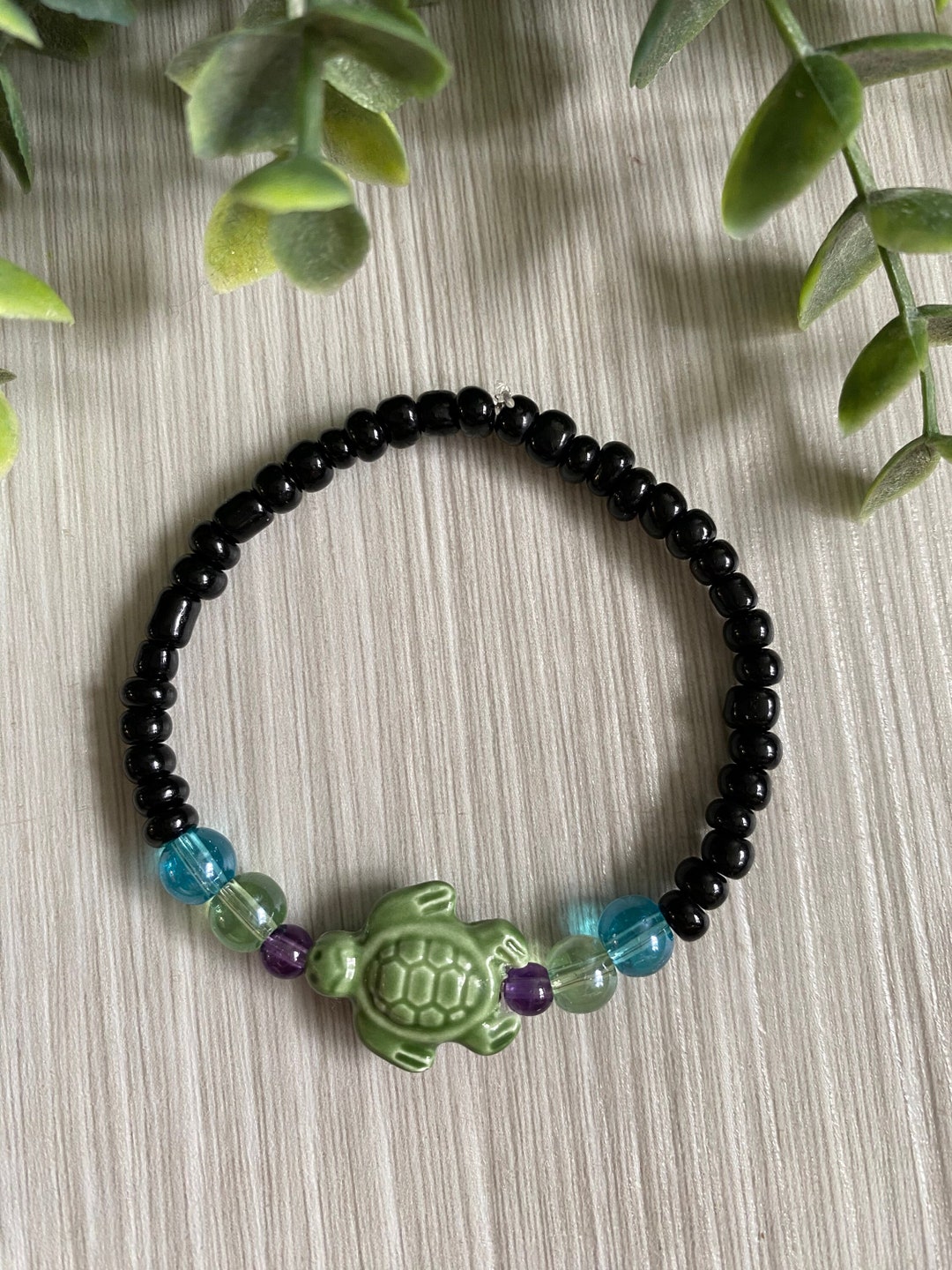 Black and Green Turtle Bracelet - Etsy